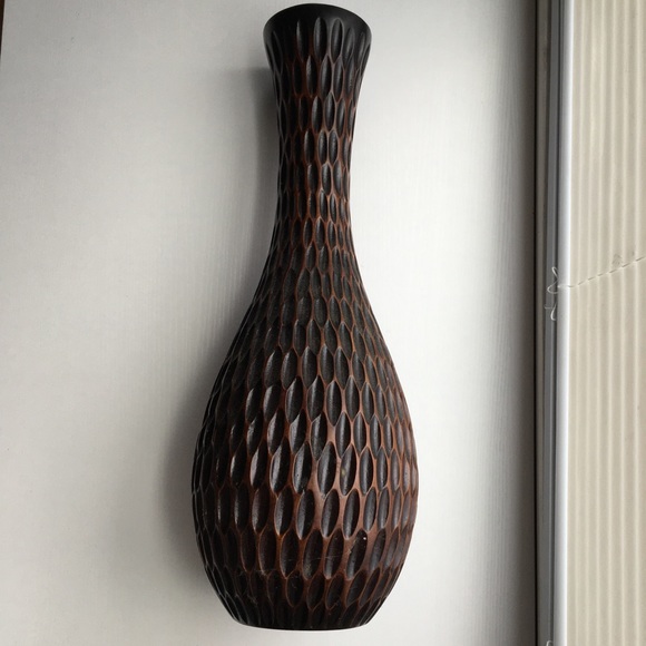 Other | Textured Vase Embossed Round Bellied Long Neck Pot | Poshmark